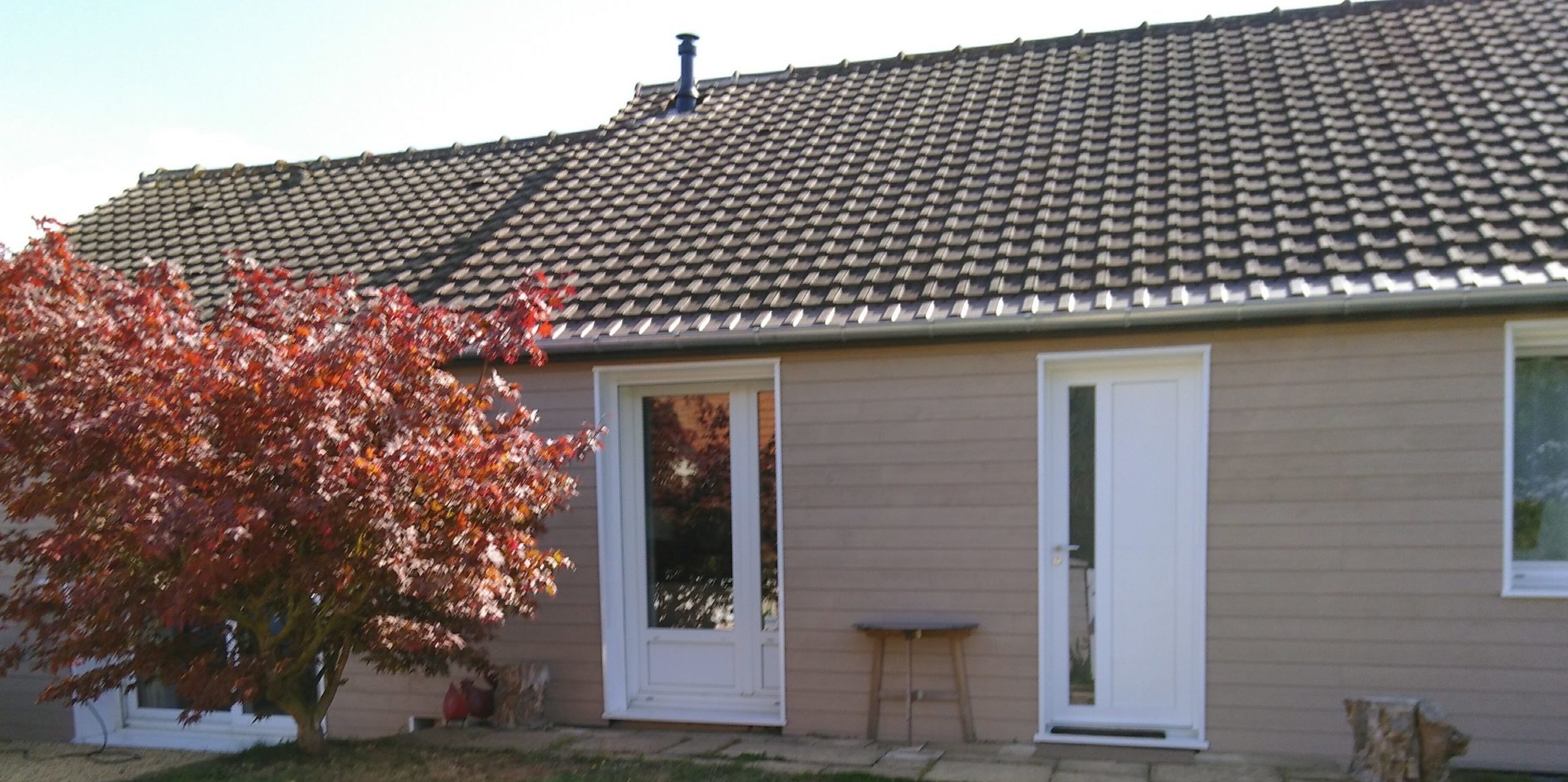 Rénovation BBC maison en parpaings Émiéville (14) - Biomasse Normandie